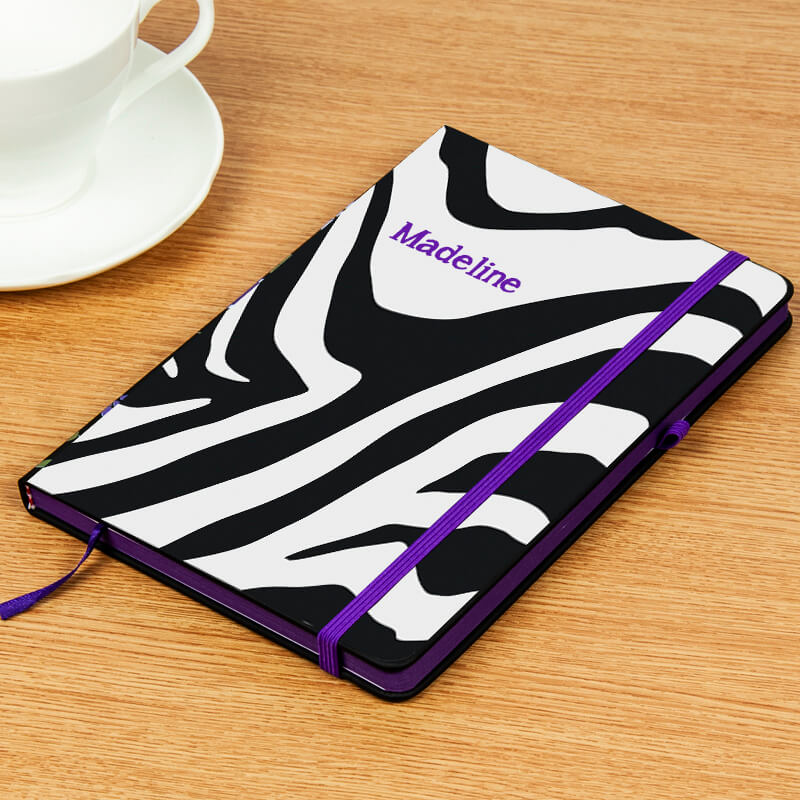 A5 Holly 'Edge' Notebook - Zebra - Personalised Notebook