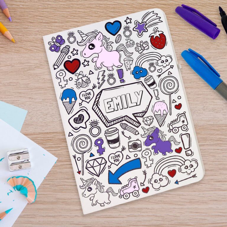 NEW Personalised Colour Me In Notebooks - Personalised Notebook